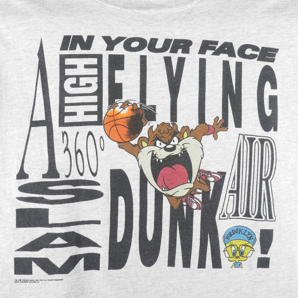 Vintage Looney Tunes (Changes) - Taz Slam Dunk Basketball T-Shirt 1991 ...