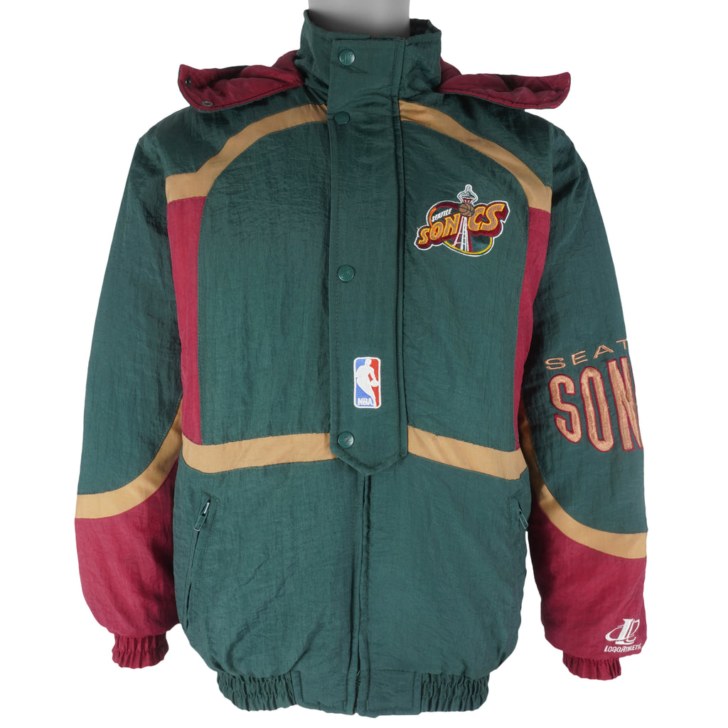 Vintage NBA (Logo Athletic) - Seattle SuperSonics Puffer Jacket 1990s ...