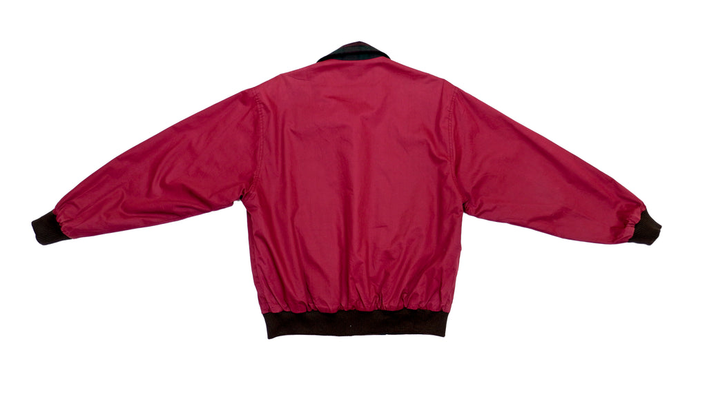 Vintage Lacoste - Red Satin & Plaid Reversible Bomber Jacket 1990s ...