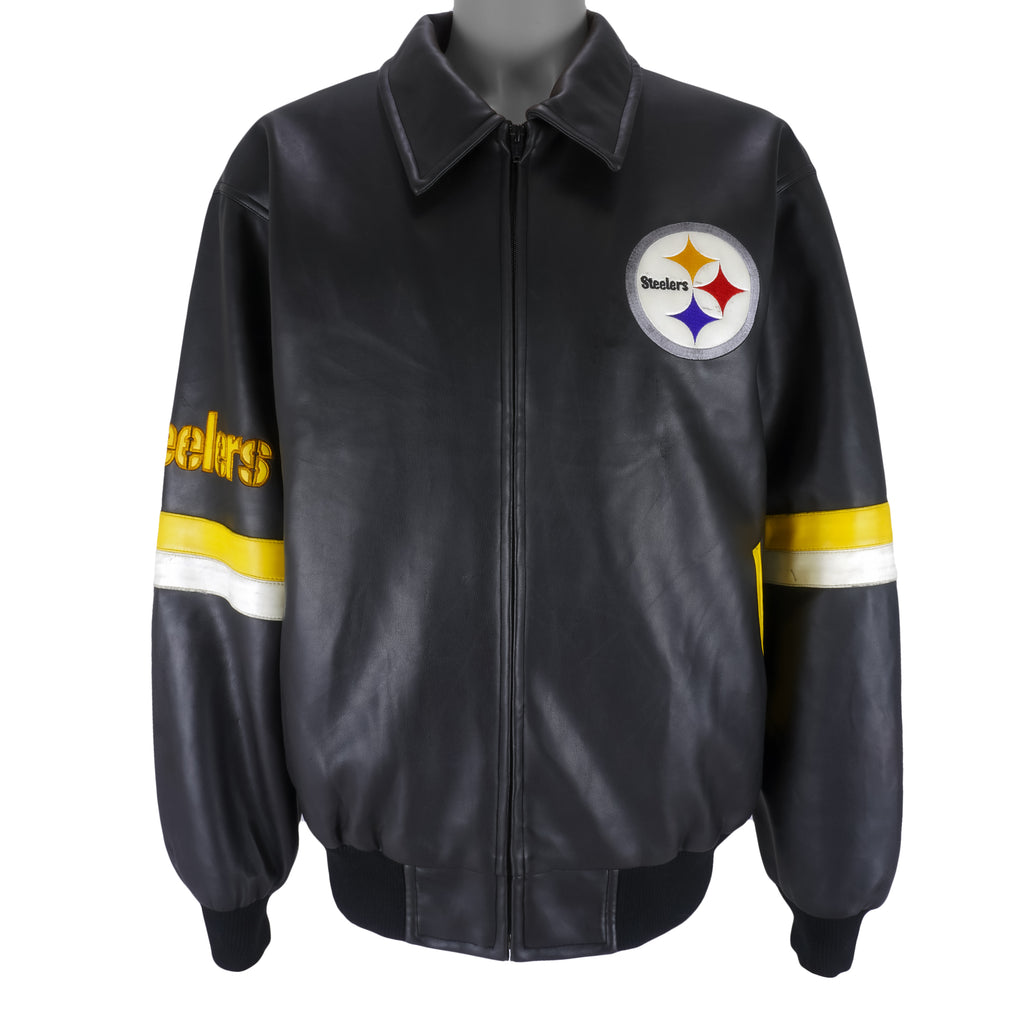 Vintage NFL - Pittsburgh 'Steelers' Faux Leather Jacket 1990's Large ...