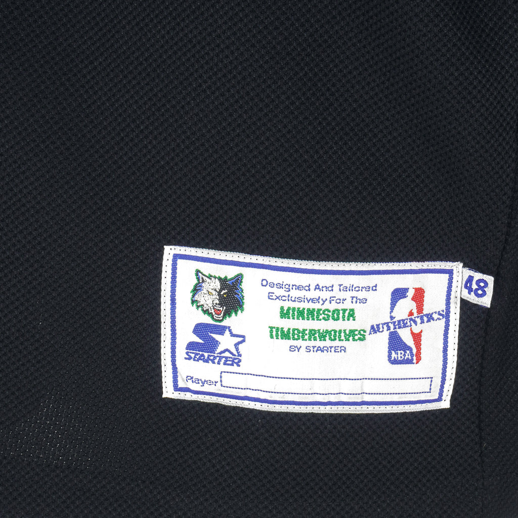 Vintage Starter - Black Minnesota Timberwolves Warm Up T-Shirt 1990s ...