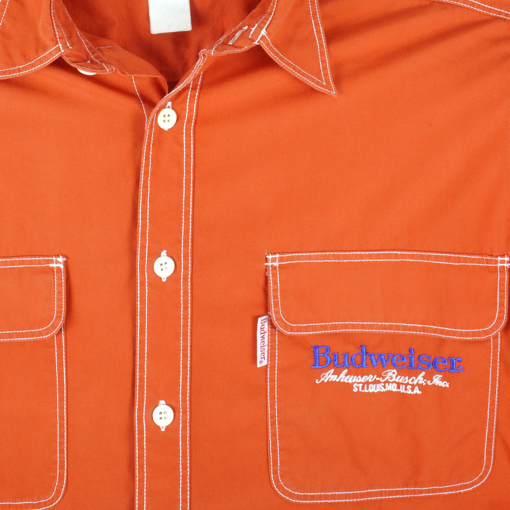 Vintage Budweiser - Orange Long Sleeved Shirt 1990s Medium – Vintage ...