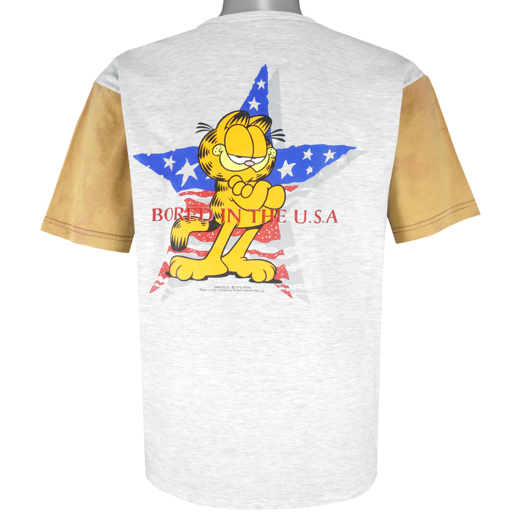 Vintage - Garfield Bored In The U.S.A T-Shirt 1990s Medium – Vintage ...