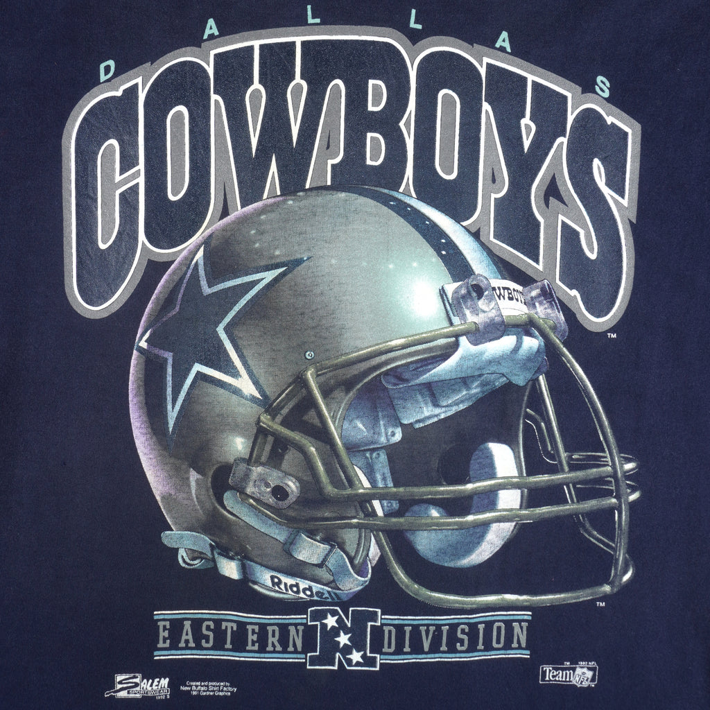 Vintage NFL (Salem) - Dallas Cowboys Helmet Single Stitch T-Shirt 1992 ...