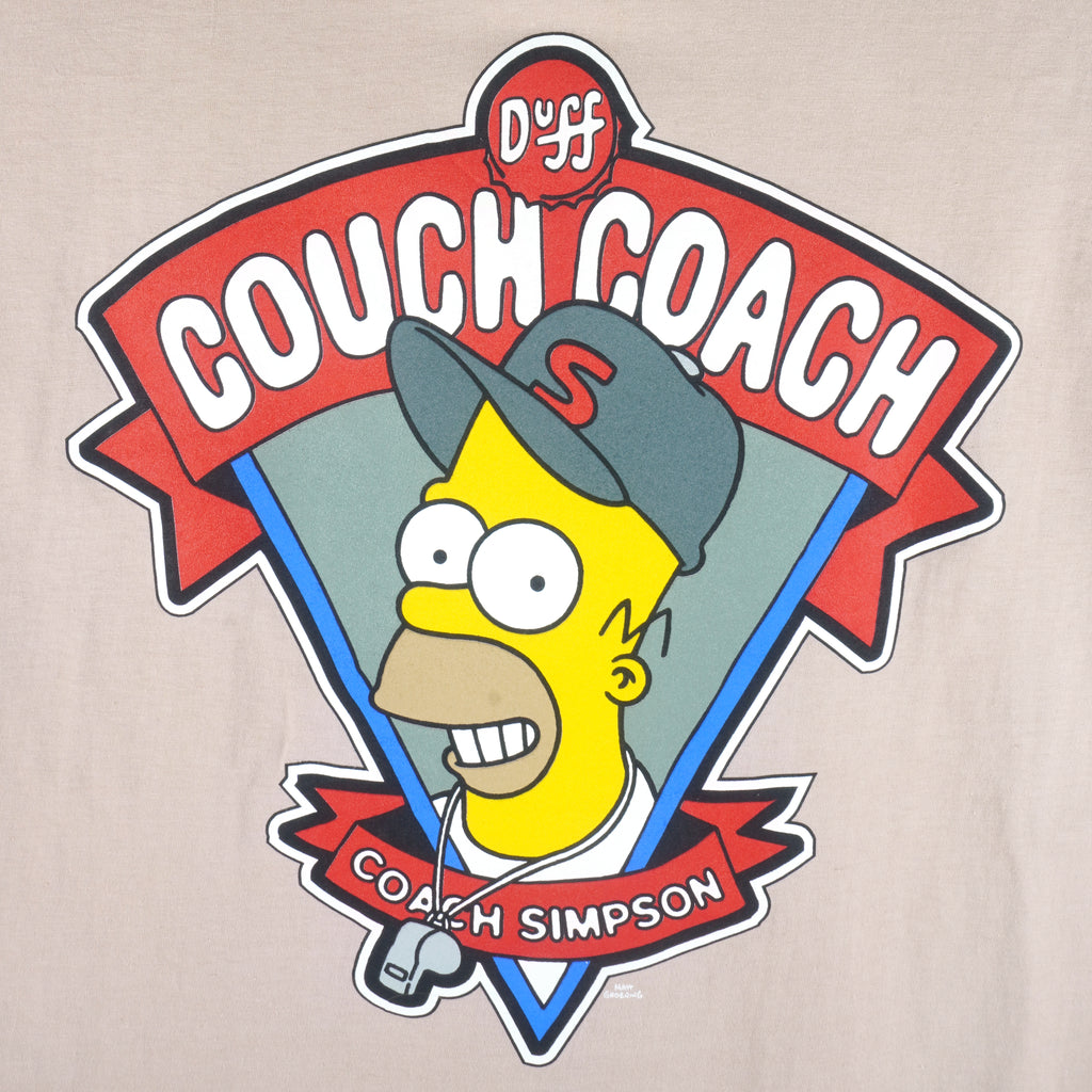 Vintage - Homer Simpson Duff Couch Coach Long Sleeved Shirt 1990s X-La ...