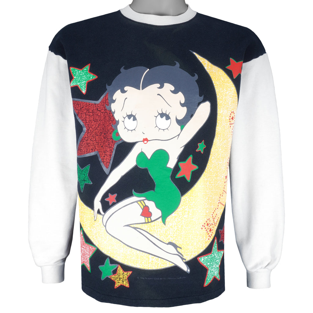 Vintage (KFS) - Betty Boop On The Moon & Stars Sweatshirt 1990s Medium ...