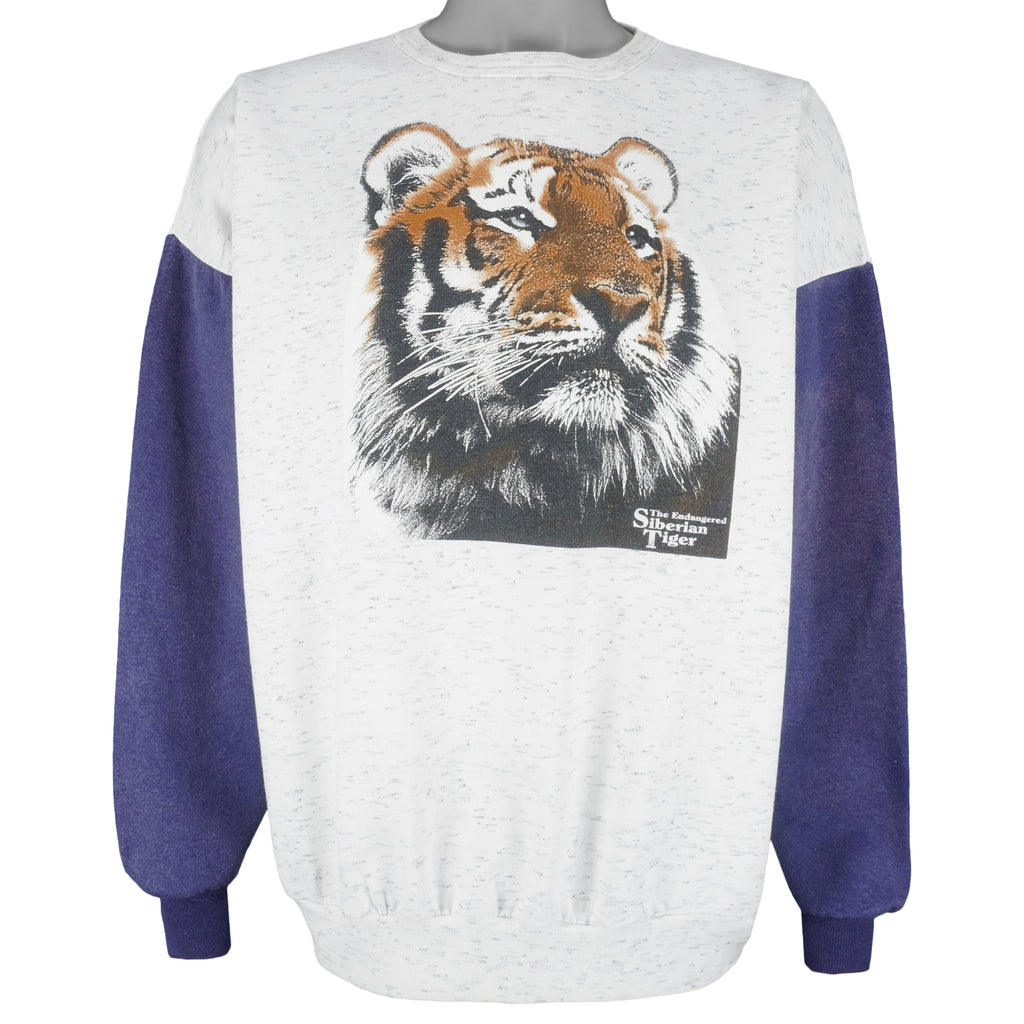 Vintage - The Endangered Siberian Tiger Crew Neck Sweatshirt 1990s X-L ...
